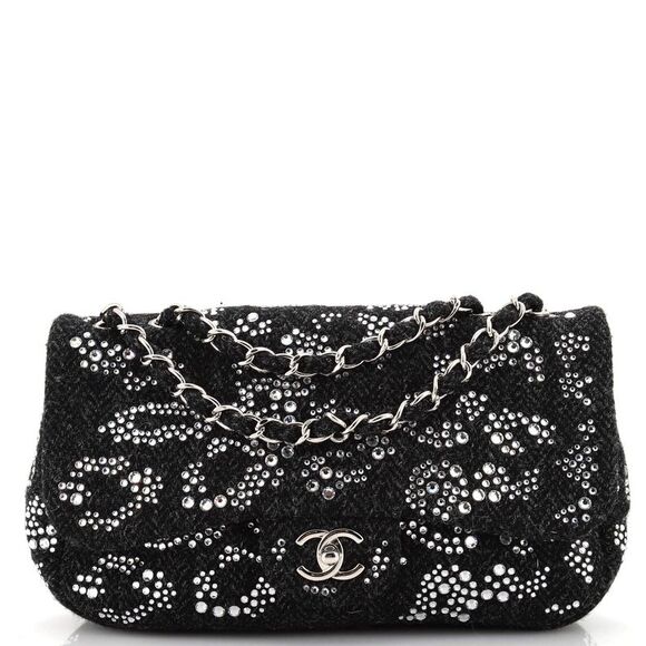 CHANEL | Bags | Chanel Leopard Cc Flap Bag Crystal Embellished Tweed ...